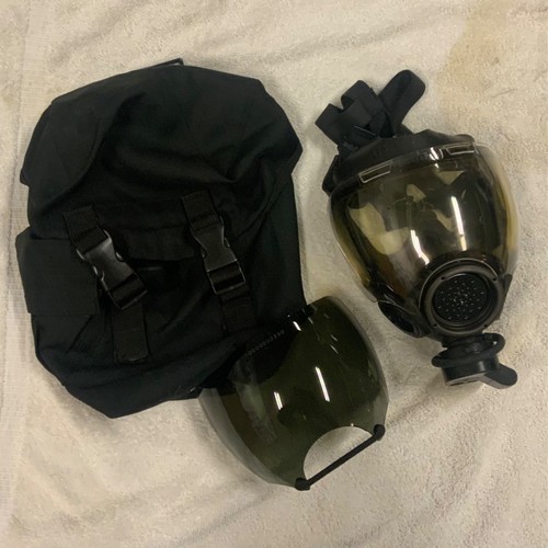 MSA Millennium Gas Mask Respirator Clear & Tinted Lens Outsert & Mask ...