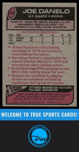 1977 Topps #346 Joe Danelo | eBay