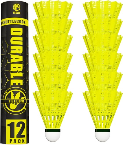 Badminton Birdies - Nylon Bedminton Shuttlecocks for 12 PACK, Yellow ...