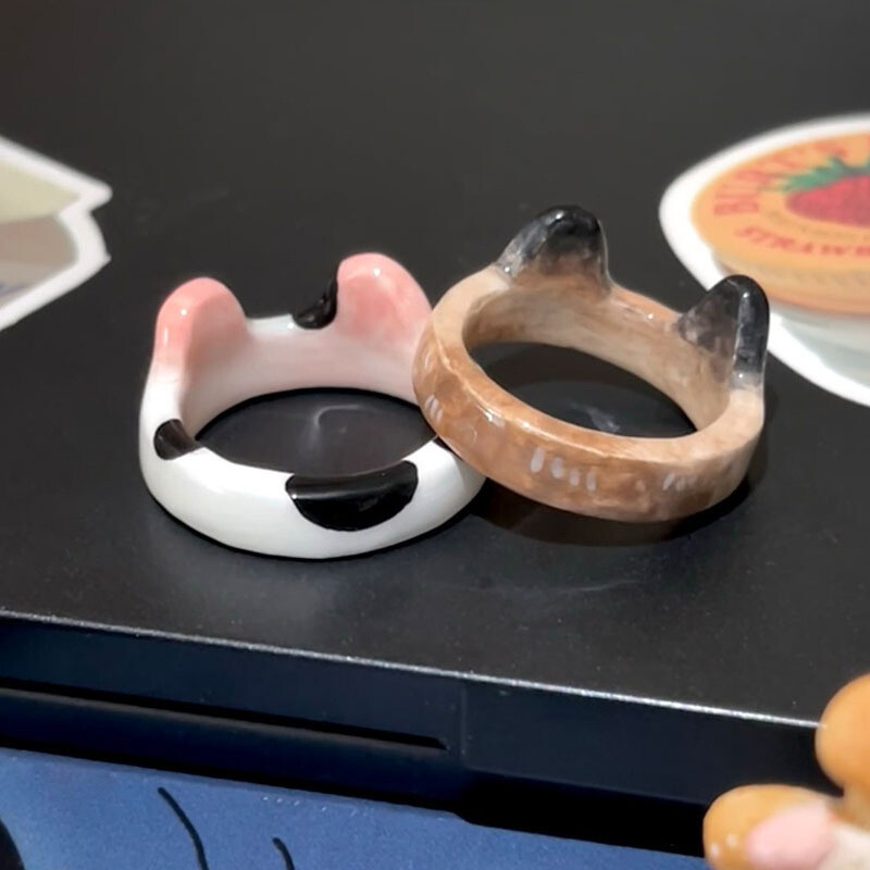 Cartoon Cute Cat Ring For Children Personality Design Sweet Girls ...