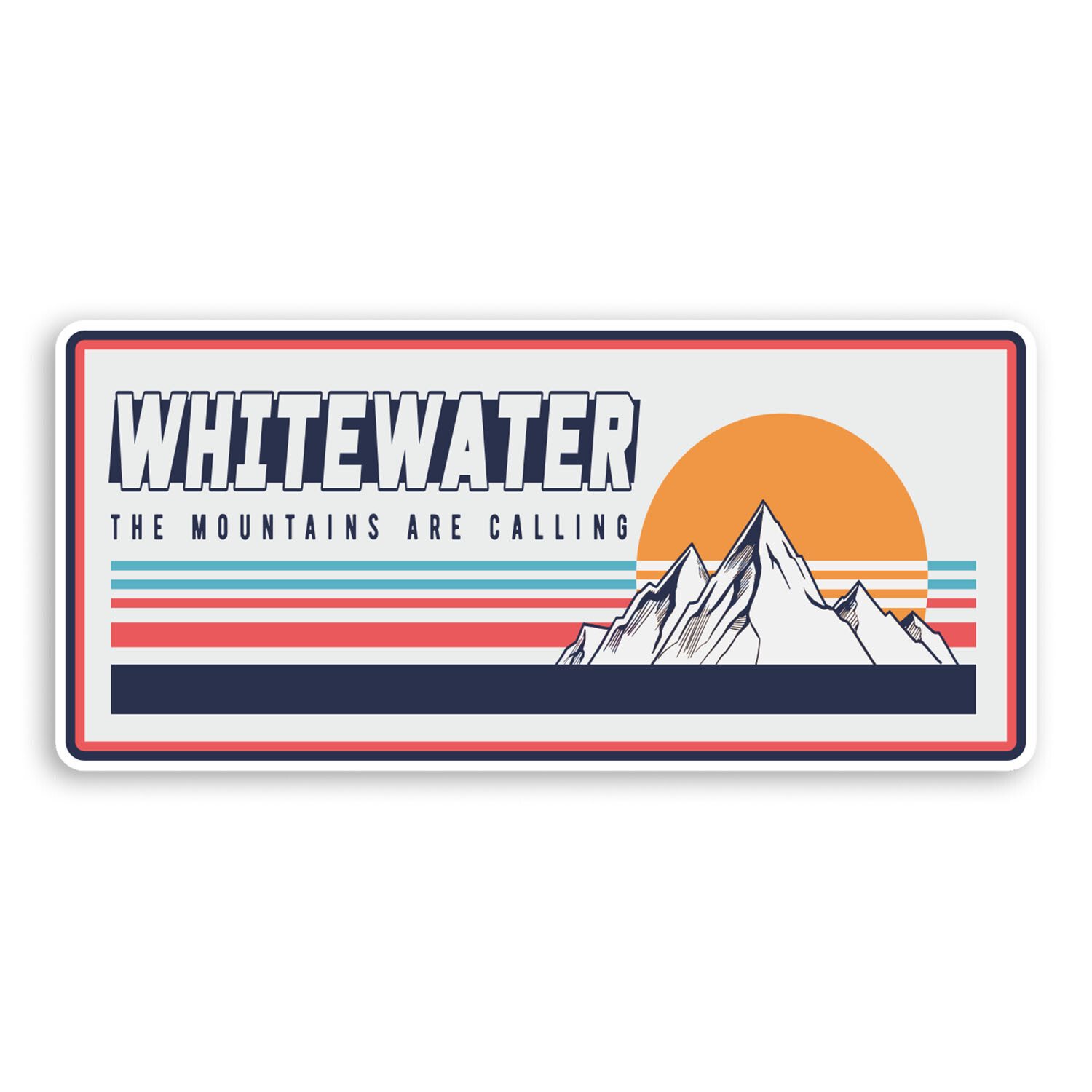 2 x 10cm Retro Whitewater Vinyl Stickers - USA America Sticker Luggage ...