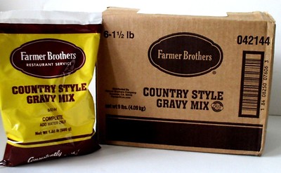 FARMER BROTHERS COUNTRY STYLE GRAVY MIX 1 CASE 6 BAGS 1.5 LB BAG 042144 ...