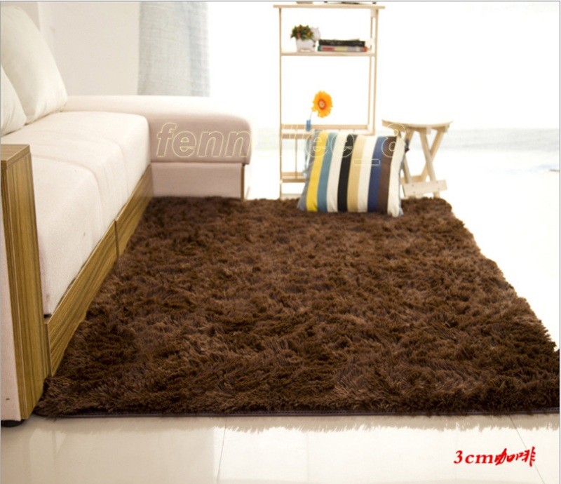 Shaggy Fluffy Rugs Anti-Skid Area Rugs Dining Room Carpet Home Bedroom ...