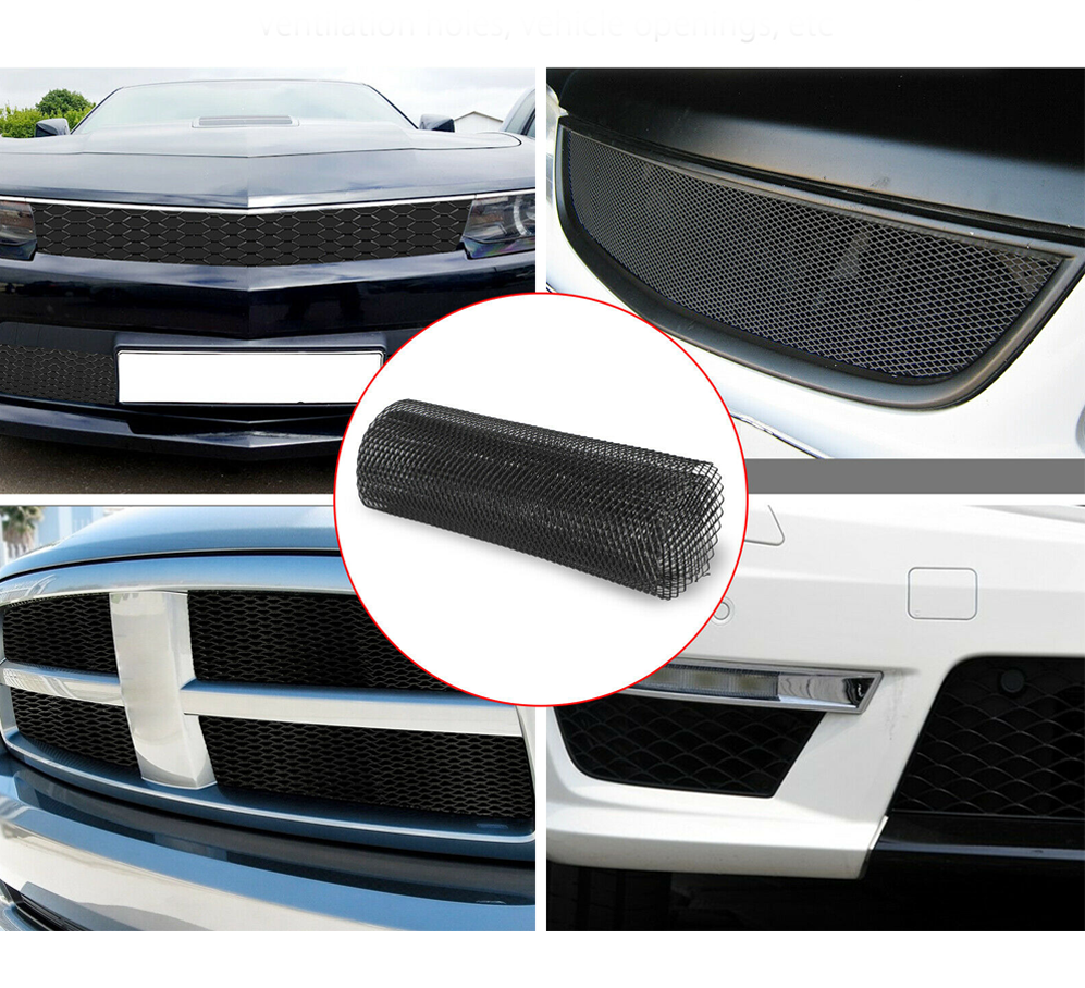 40"x13'' Mesh Grill Cover Car Front Bumper Fender Hood Vent Grille Net ...