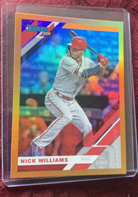 Nick Williams 2019 Donruss Baseball Gold # 109, Philadelphia Phillies ...