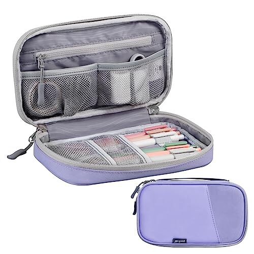 Pencil Pen Case, Portable Pencil Pouch with Zipper Stationery Purple ...
