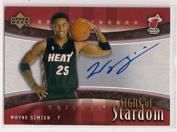 WAYNE SIMIEN UD TRILOGY SIGNS STARDOM ROOKIE AUTO KANSAS JAYHAWKS *BIG ...