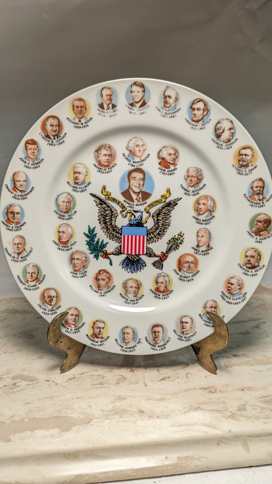 Vtg Spencer's Gifts Presidents Plate Ronald Reagan 200 Years Of ...