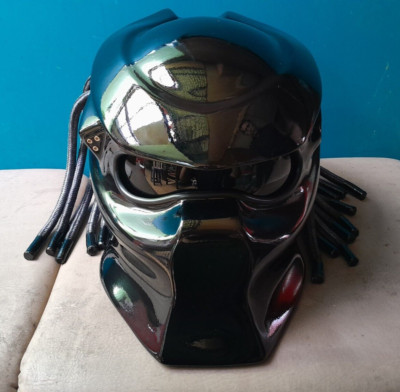 FREE SHIPPING AWESOME BLACK PLAIN SOLID PREDATOR HELMET FOR BIKER WITH ...