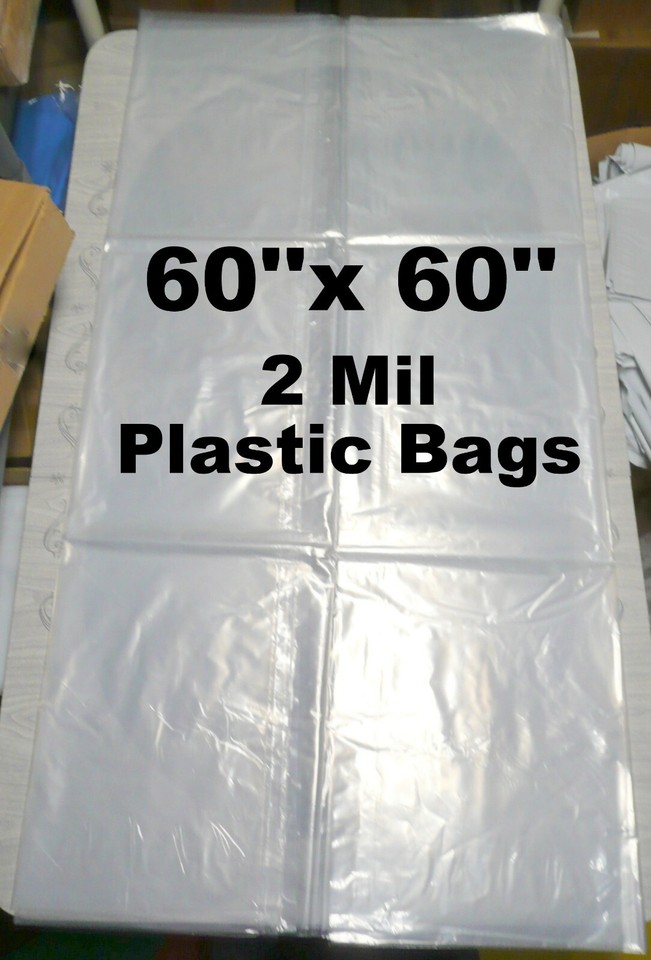 ONE EXTRA LARGE Plastic Bag 60x60 Clear 2 Mil Bag 60'' x 60'' | eBay