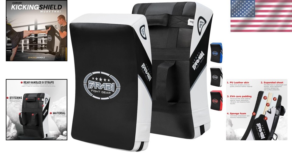 Ambidextrous Rectangular MMA Kick Pad - Lightweight Faux Leather ...