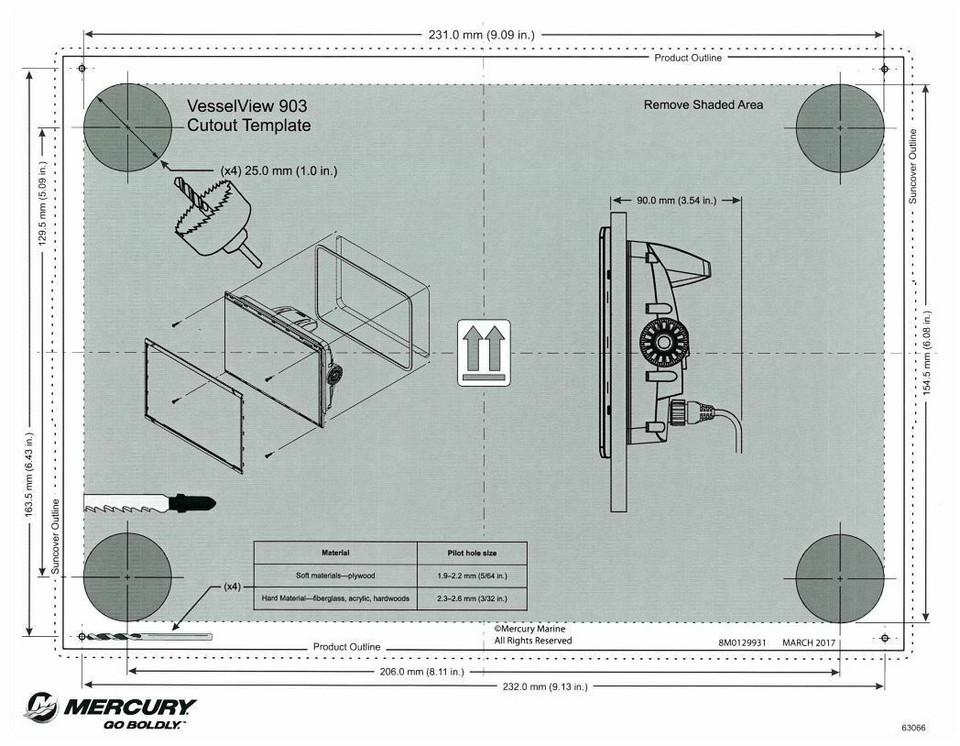 Mercury Marine Vessel View 903 Nine Inch Display Base Only Mercury OEM ...