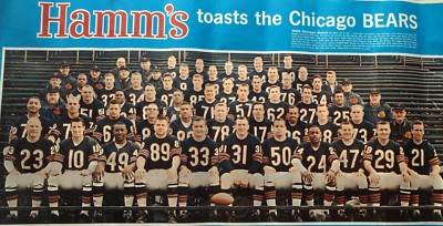 1965 Hamms Beer Chicago Bears team poster calendar 28X13 Ditka,Butkus ...