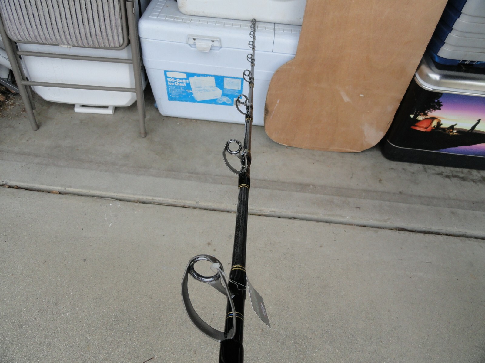 Jaws Big Game Stand-up Fishing Rail Rod 7'3" 50~120lb W/COVER & FUJI ...