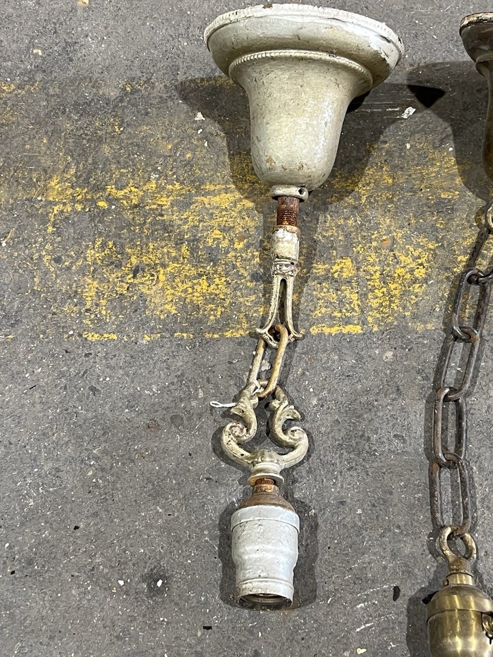 Lot Of 7 Pendant Hanging Light Fixtures Chain Single Light Sockets | eBay