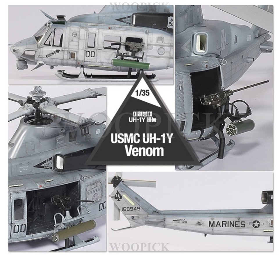 Academy 1/35 USMC UH-1Y Venom US Marine Helicoptor Huey Model kit Toy ...