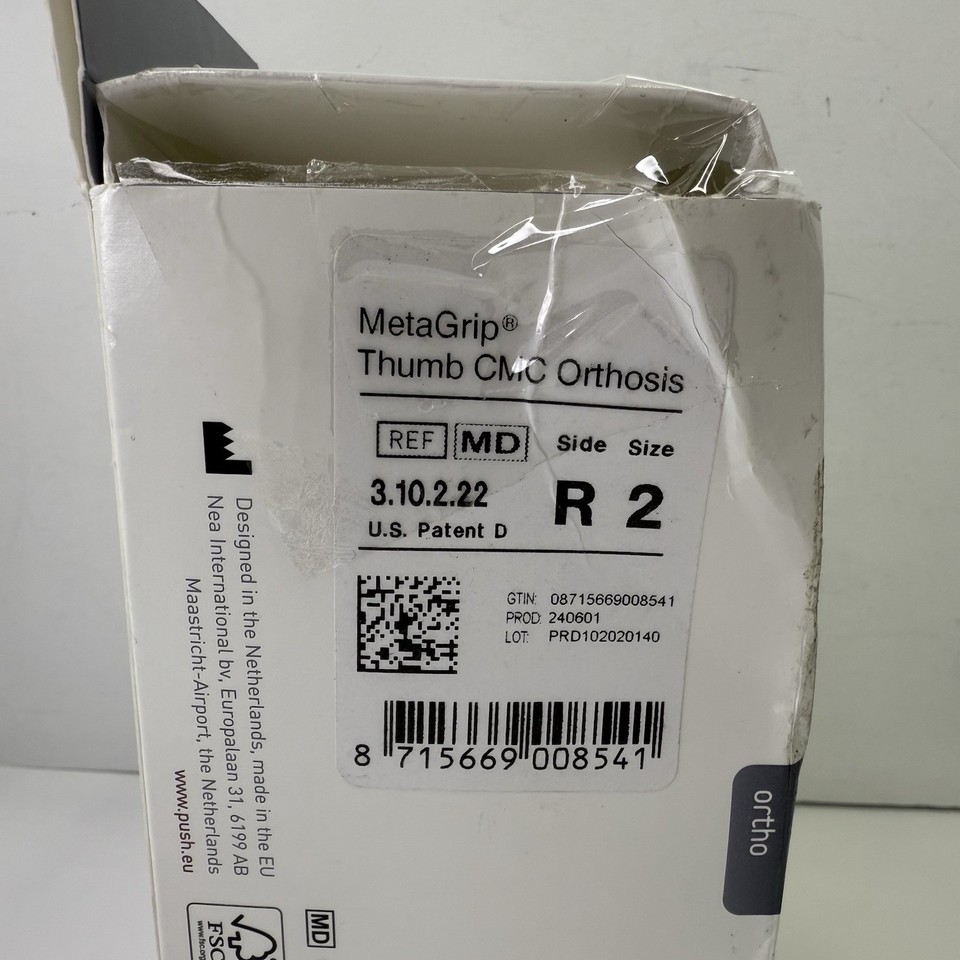 PUSH Ortho MetaGrip Thumb Brace CMC ORTHOSIS Right Hand - Size 2 (7.75 ...