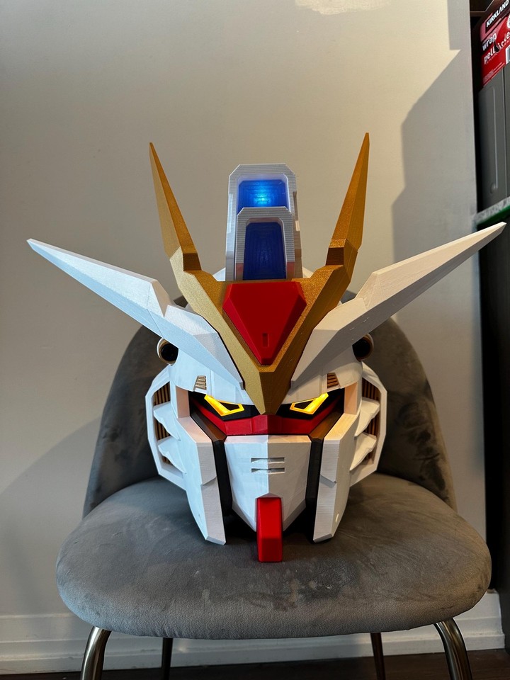 LED Gundam Helmet: Strike Freedom Cosplay, Anime Decor (50x50x50cm) | eBay