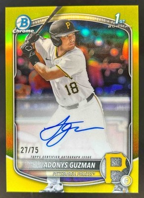 2025 Bowman Draft Adonys Guzman Chrome Auto Yellow Refractor 1st ...