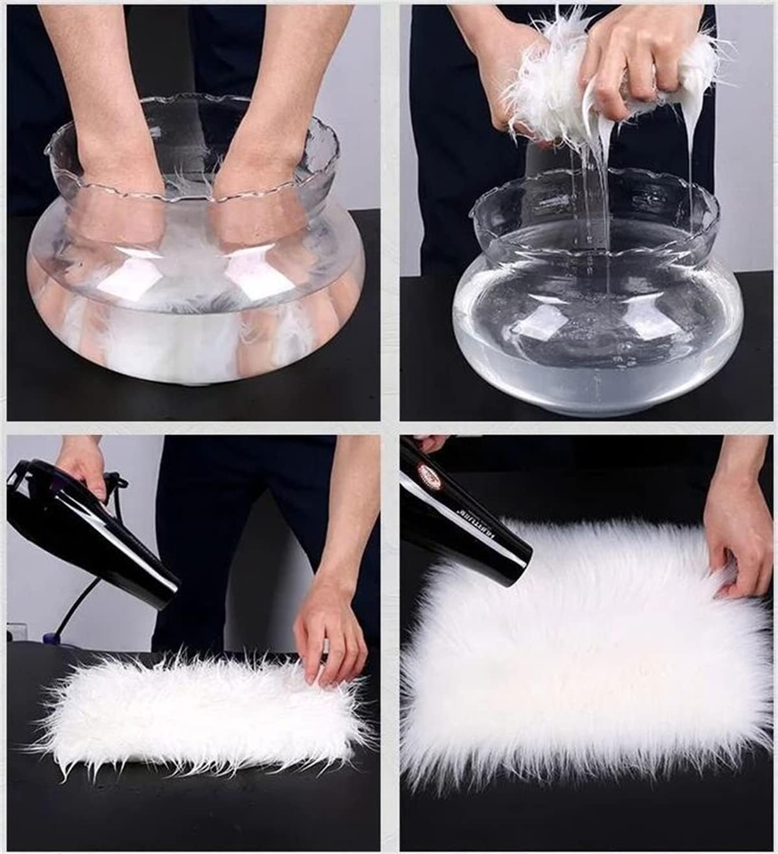 Fluffy round Faux Sheepskin Fur Chair Pad Luxury Seat Cushion Soft ...