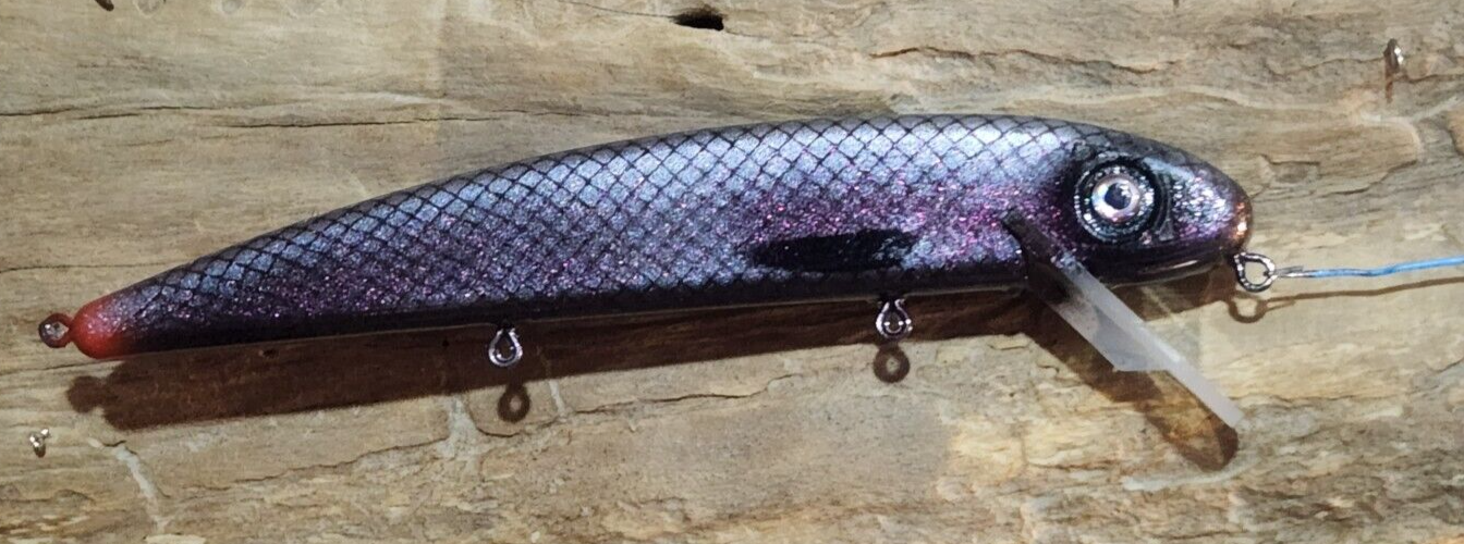 Musky 10 inch Jake Crank Bait, Custom Painted (Chameleon Purple Color ...