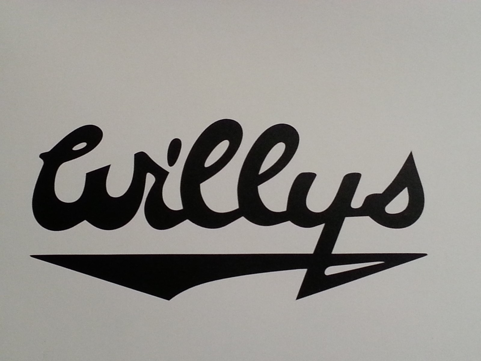 DECAL FOR WILLYS OVERLAND SCRIPT MOPAR JEEP MB MILITARY DODGE POWER ...