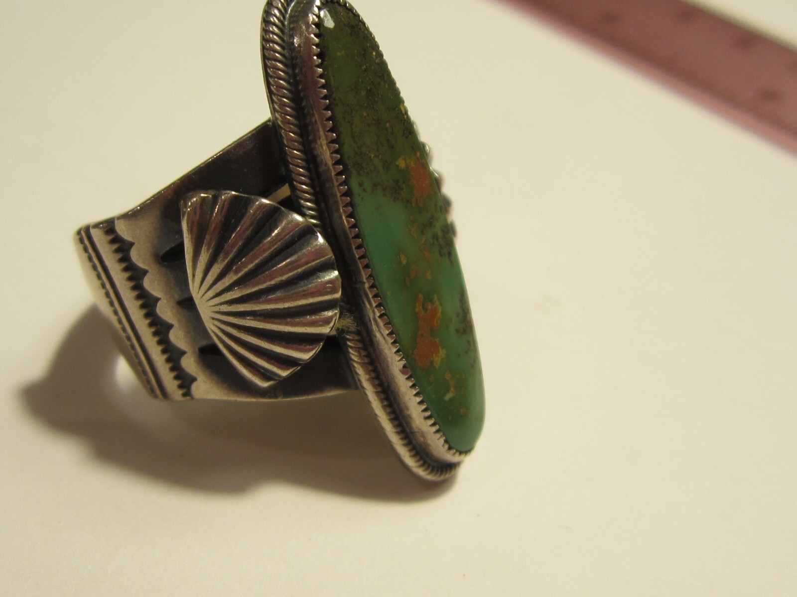 DELBERT GORDON , NAVAJO, STERLING TURQUOISE RING, SIZ… - Gem