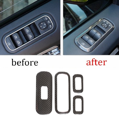 Real Carbon Car Interior Window Switch Trim For Mercedes Benz G500 G63 ...
