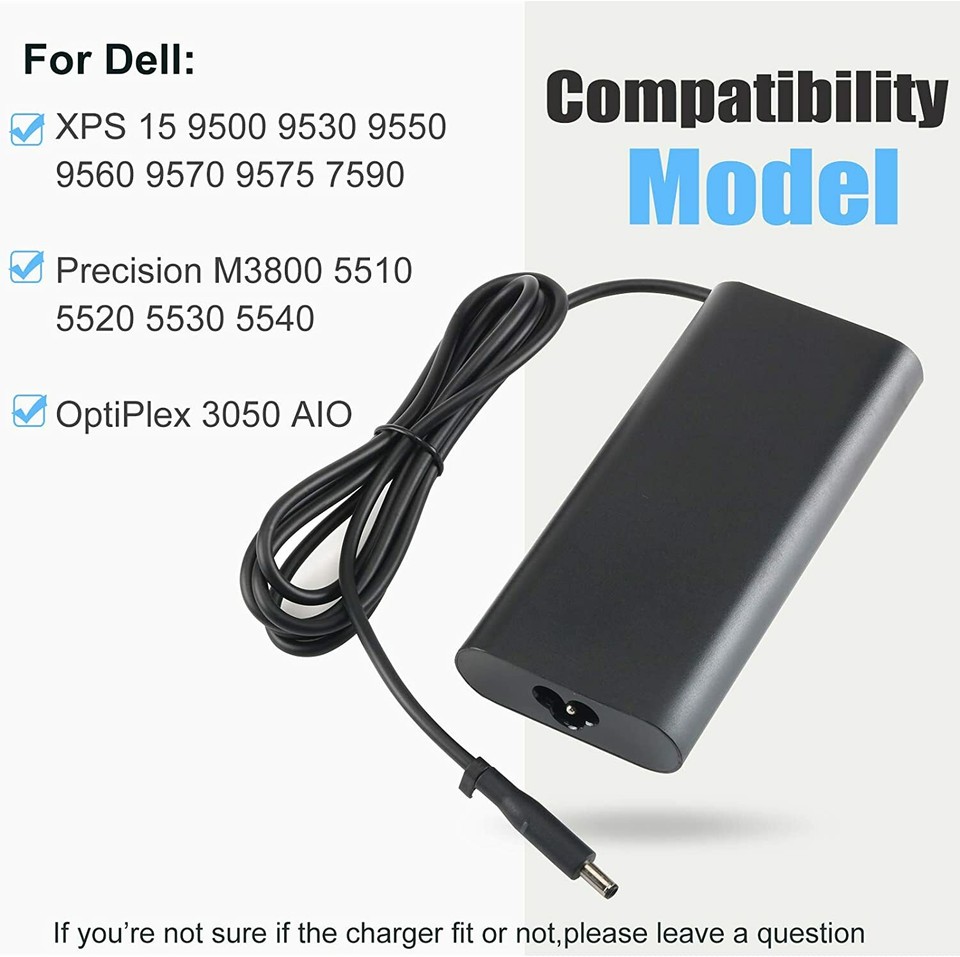 130W Laptop Charger AC Adapter for Dell Precision 15 5510 5520 5530 ...