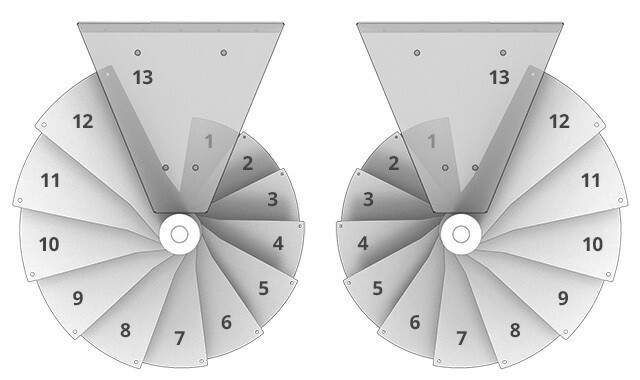 Outdoor Spiral Staircase Kit Aluminum Step Railing Handrail Spacer Dia ...