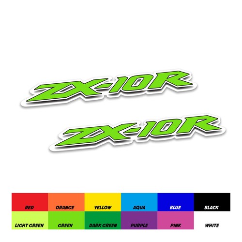 12cm Green Fairing Sticker Decal Letter Motorcycle For Kawasaki ZX10R ...