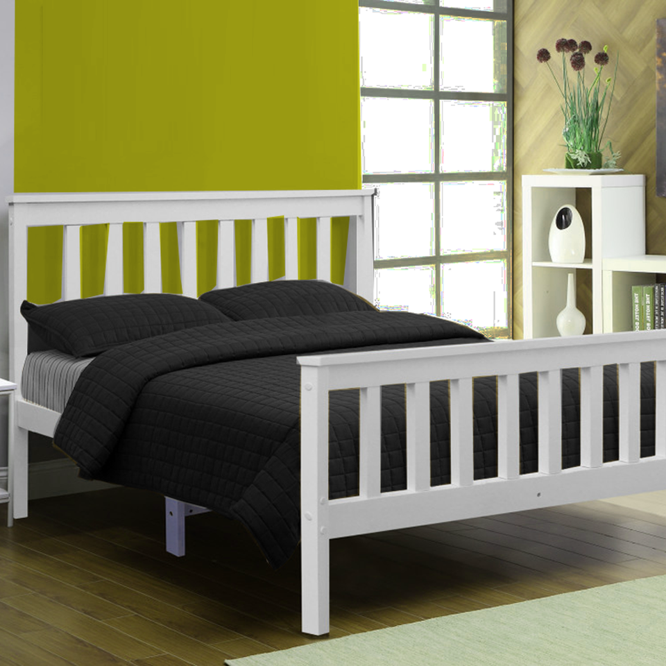 3ft 4ft 4ft6 Wooden Bed Frame Solid Wood Single Small Double Pine opt ...
