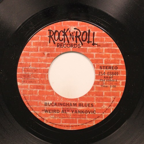Rock 45 "Weird Al" Yankovic - Buckingham Blues / Ricky On Rock'N'Roll ...
