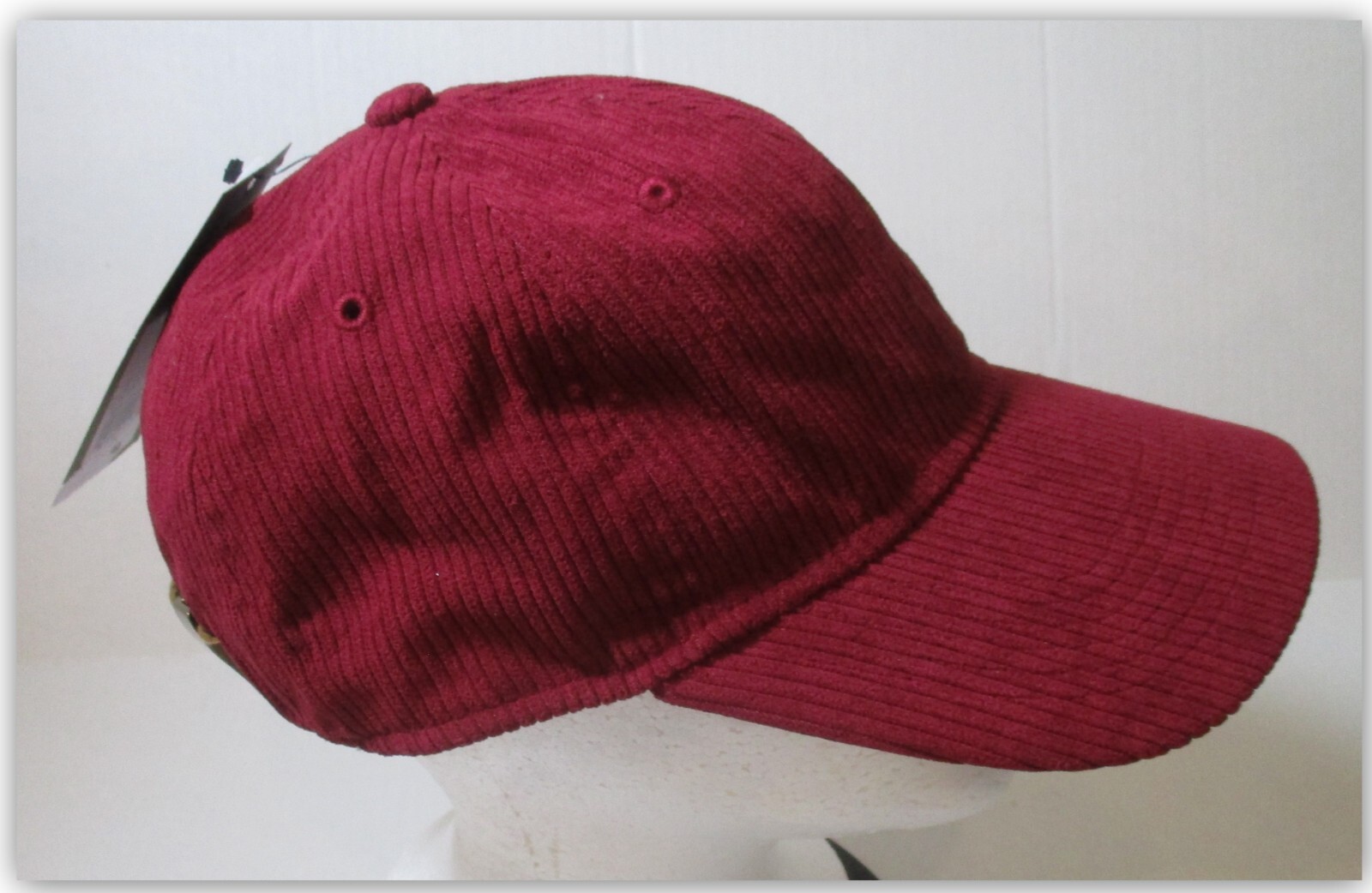 RED Ribbed Texture Baseball cap Sun Protection Adjustable One Size ...