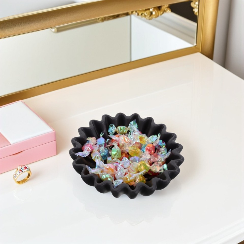 Decorative Keys Bowl 5.6 Inch for Entryway & Kitchen Counter - Ruffle ...