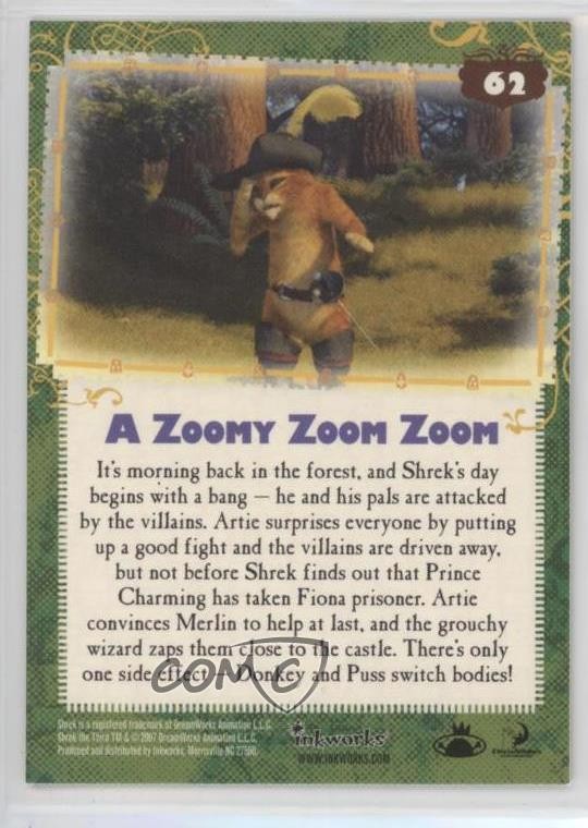 2007 Inkworks Shrek the Third A Zoomy Zoom Zoom #62 0nr3 | eBay
