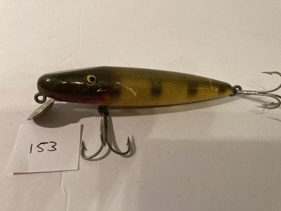 Vintage Pikie Wooden Fishing Lure. Tack Eyes. Perch Pattern. | eBay