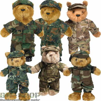 BUNDESWEHR TEDDY MIT UNIFORM NEU FLECKTARN / WOODLAND / MULTITARN BW US ...