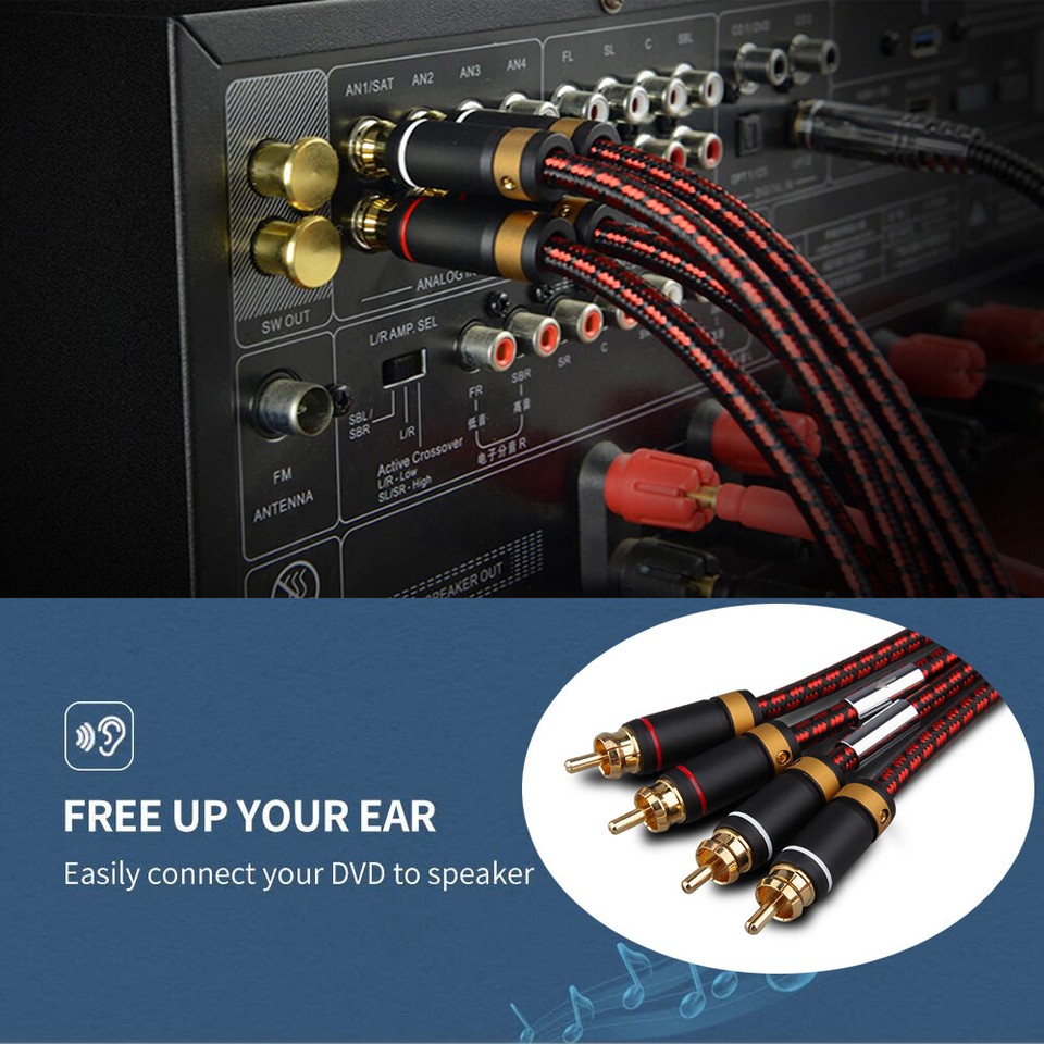 Primeda Audiophile 2 Male to 2 Male RCA Audio Stereo Subwoofer Cable ...