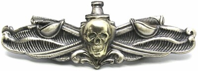 US Navy ESWS Enlisted Surface Warfare Specialist Skull Badge Oxidized ...
