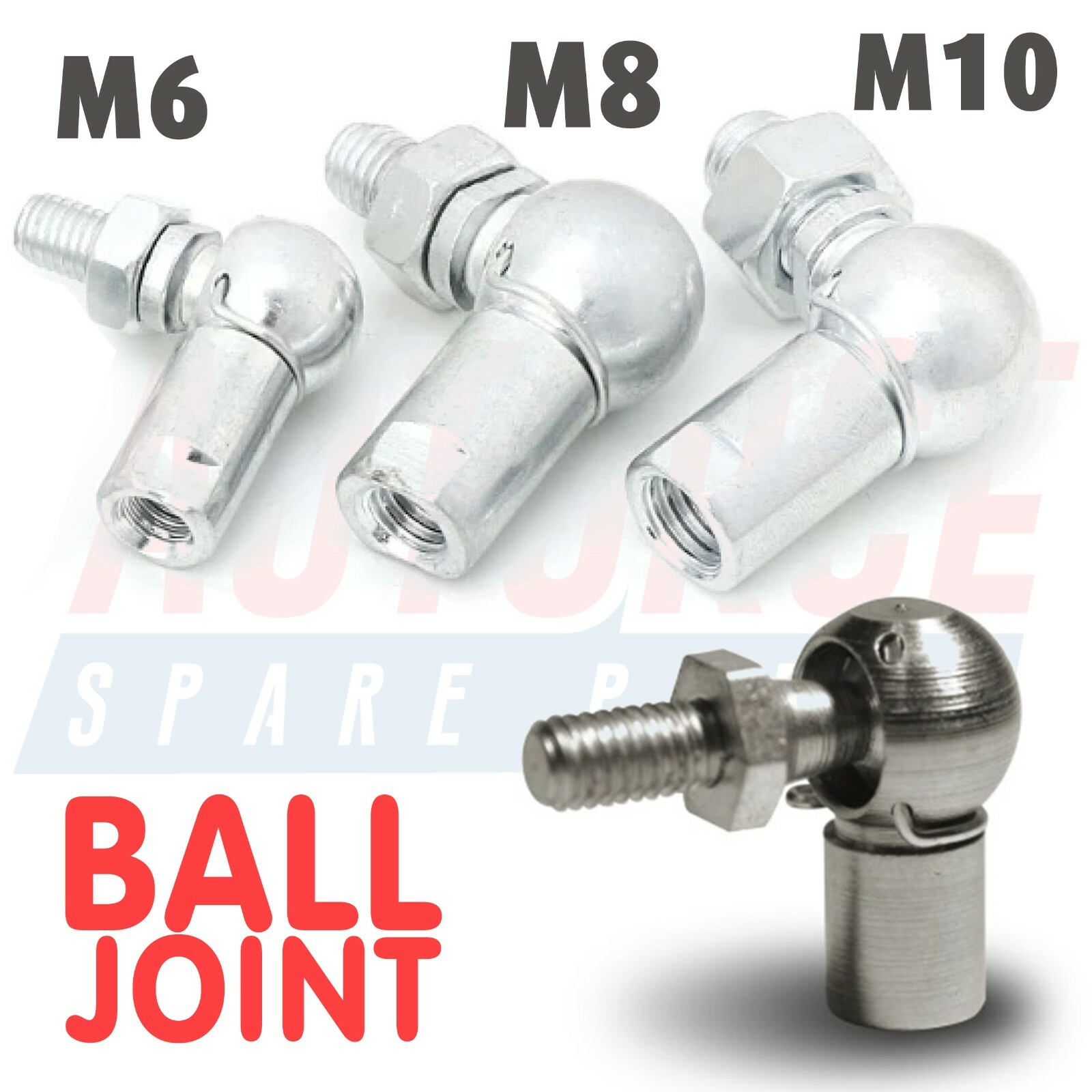 BALL JOINT EYELET BALL FEMALE END FITTINGS M6 M8 M10 UNIVERSAL GAS ...