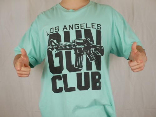 Los Angeles Gun Club Shooting Range T Shirt Aquamarine 2XL Cotton ...