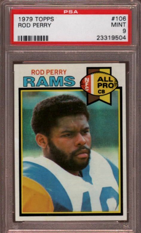 1979 TOPPS # 106 ROD PERRY (RARE) LOS ANGELES RAMS PSA 9 MINT | eBay
