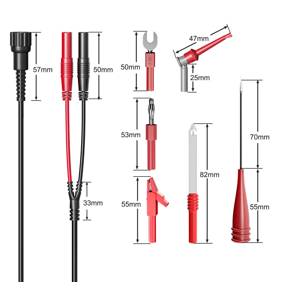 BNC Test Leads Kit Oscilloscope Test Wires Set Safety BNC to BNC Banana ...