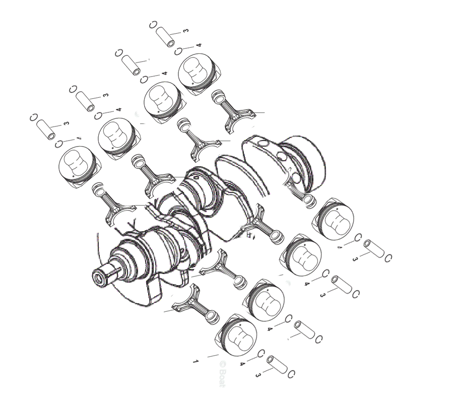 Mercruiser 6.2L 300HP 377 CID ROTATING ASSEMBLY FOR MERCRUISER BLOCK ...