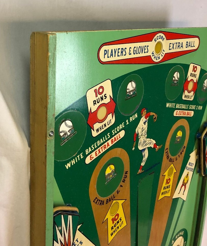 Vintage Wooden Baseball Game Pinball Play Field Americana Folk Art | eBay