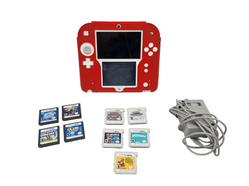 Nintendo 2DS Red/White With 9 Games & Charger 0388391 | eBay