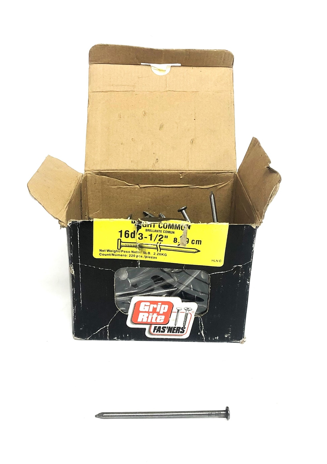 Grip Rite Fas'ners Bright Common Nail 16D3-1/2" [Lot of 153] NOS | eBay