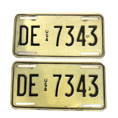 US Military Forces In Germany License Plates German DE 7343 USA Vintage ...