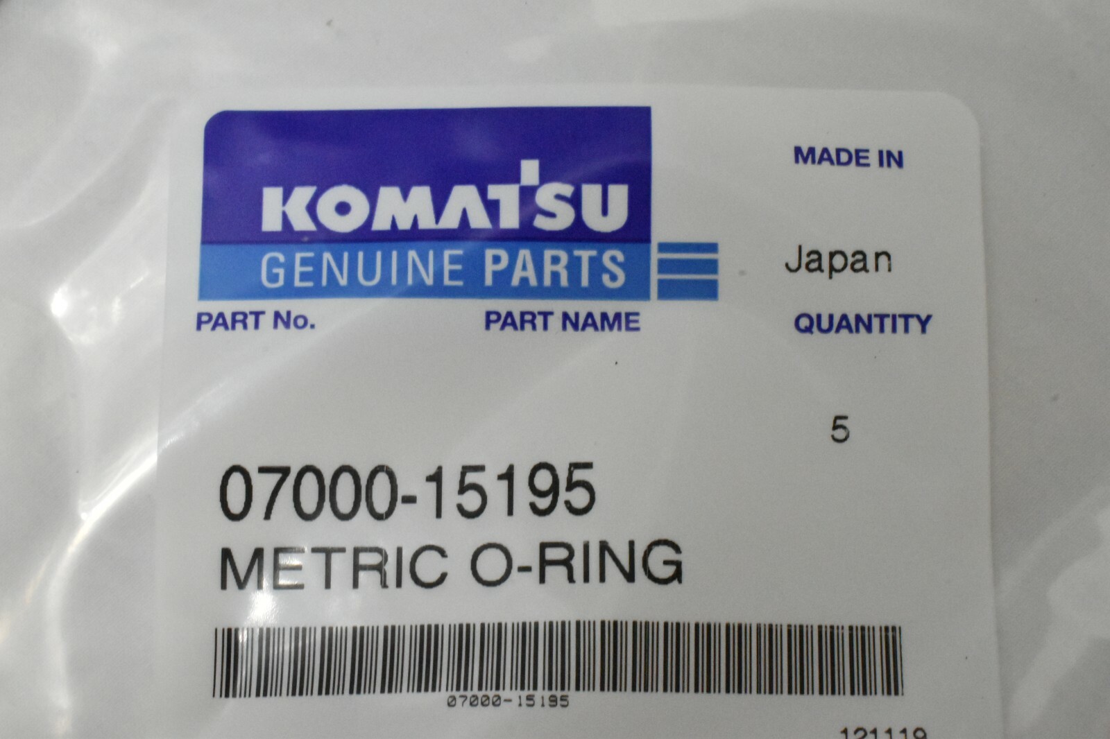 OEM 07000-15195 - Seal O-ring 700005195 for Komatsu for sale online | eBay